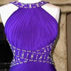 Morgan & Co. | Dresses | Purple Sequin Beaded Evening Long Gown 9 Nwt ...